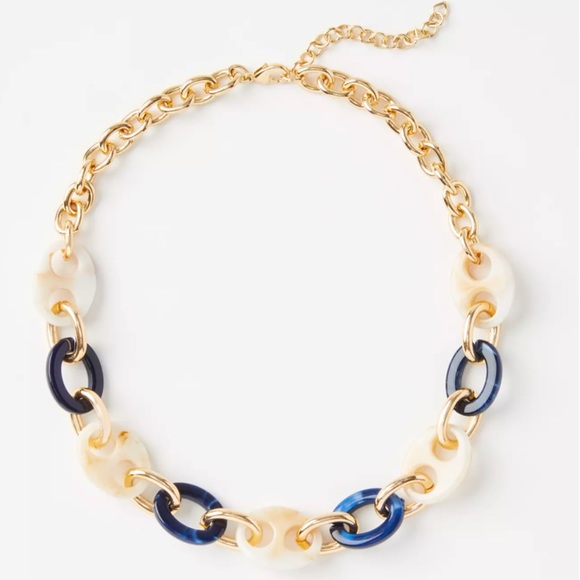 LOFT | Jewelry | Nwt Loft Resin Chain Necklace In Deep Space Blue ...